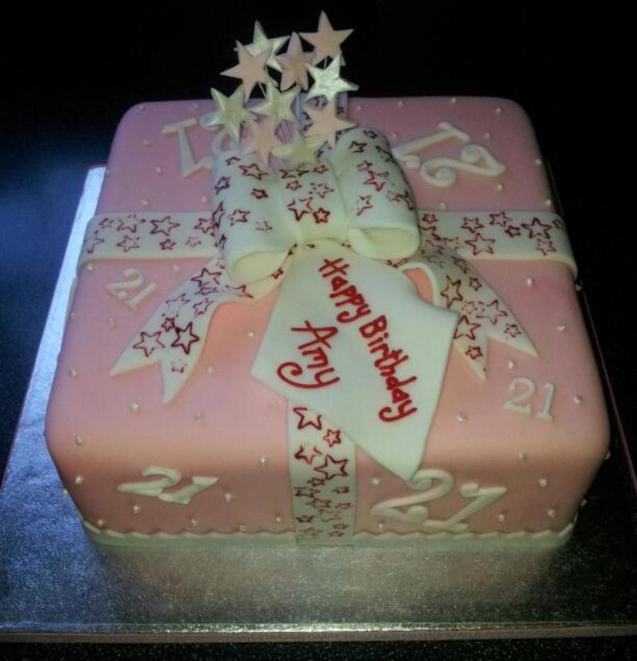 21St Birthday Parcel Cake - CakeCentral.com