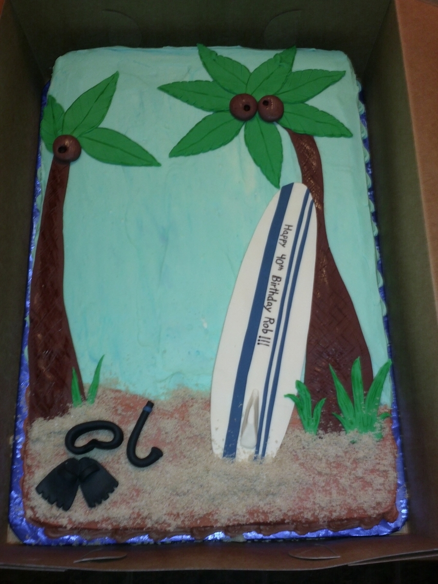 Surfing/snorkeling 40Th Birthday Cake - CakeCentral.com