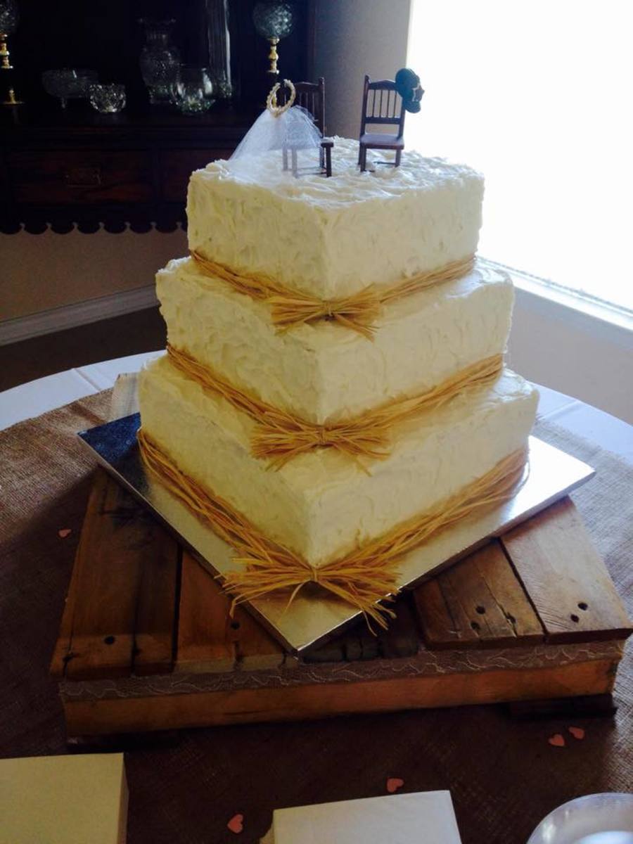 Square Rustic Wedding Cake - CakeCentral.com