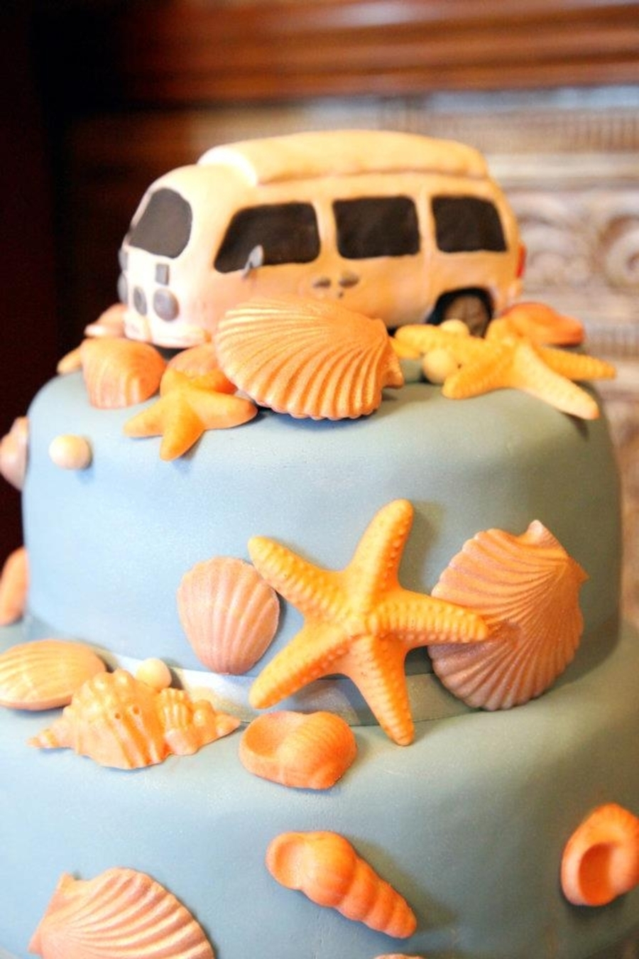 Beach Theme Shell Wedding Cake - CakeCentral.com