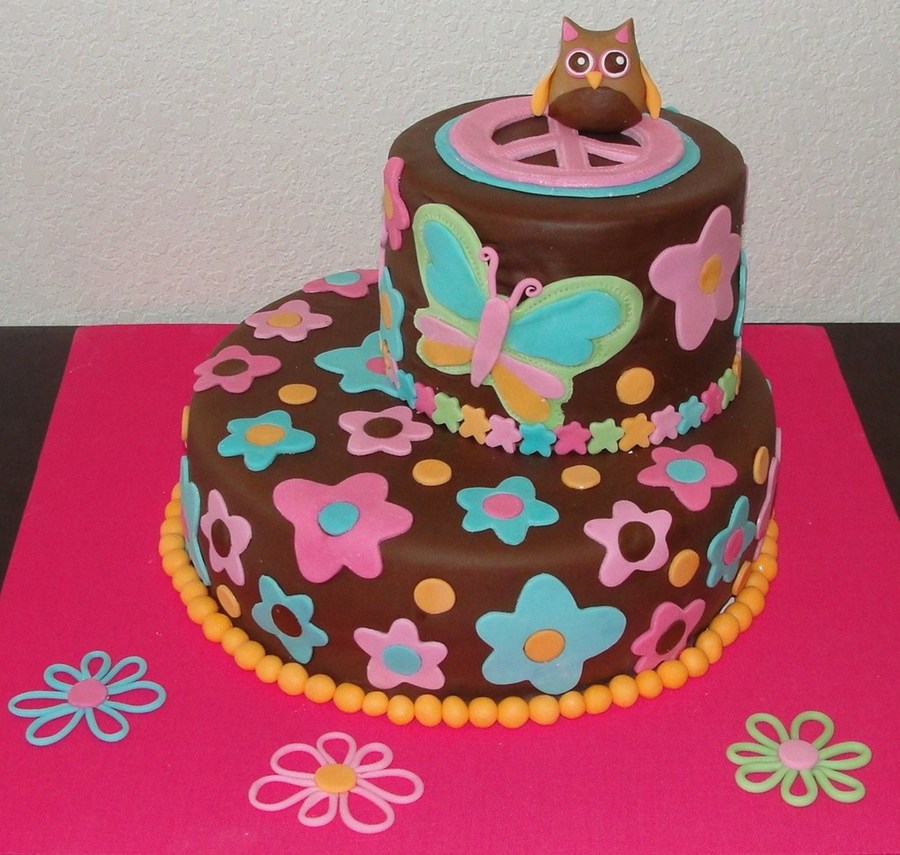 Hippy Chick Birthday Cake - CakeCentral.com