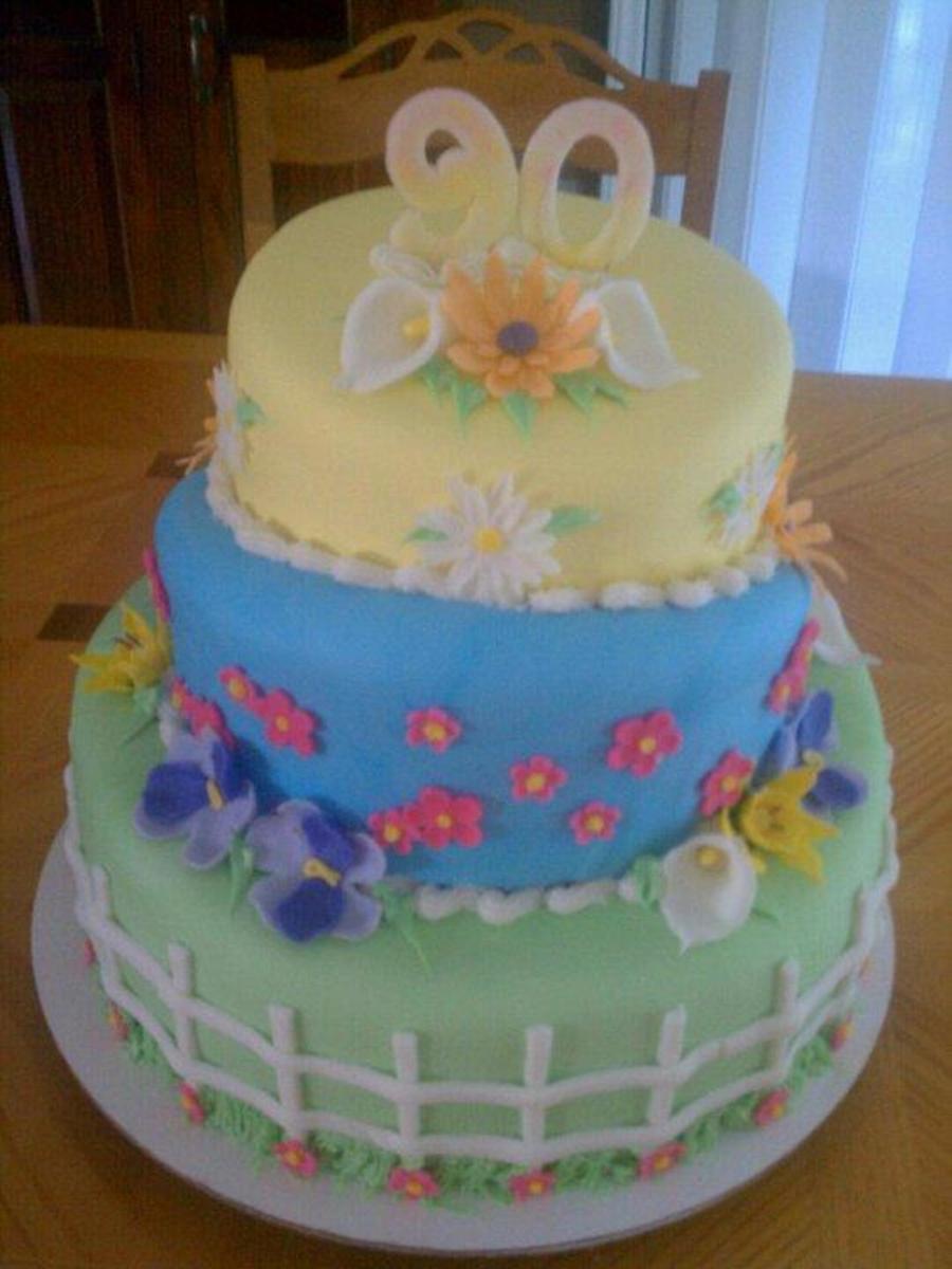 Topsy Turvy Spring Flower Garden - CakeCentral.com