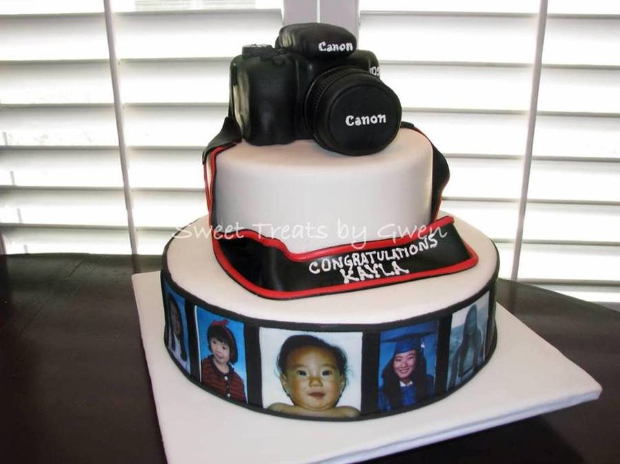 Canon Eos Camera Cake With Photo Strip - CakeCentral.com