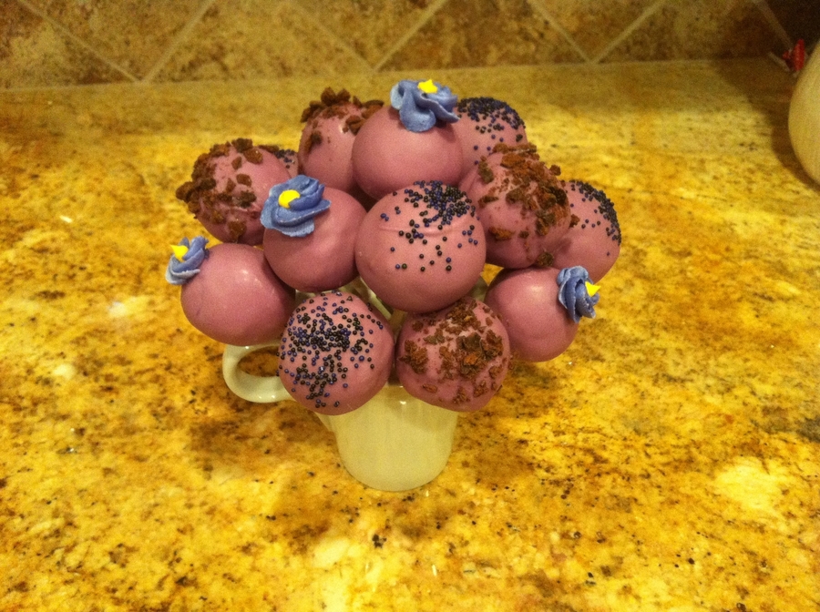 Purple Themed Birthday Cake Balls - CakeCentral.com