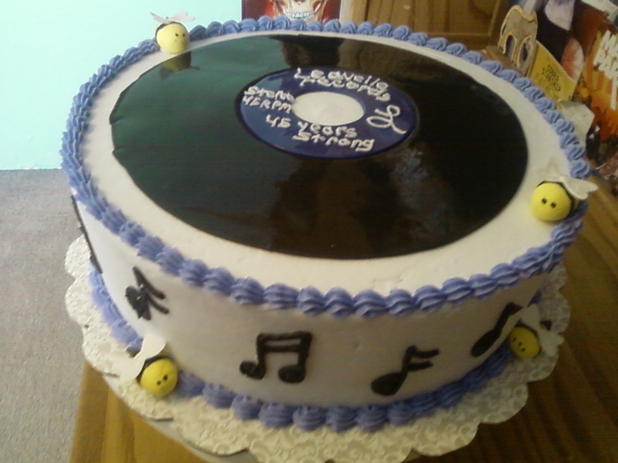 Record Anniversary Cake - CakeCentral.com