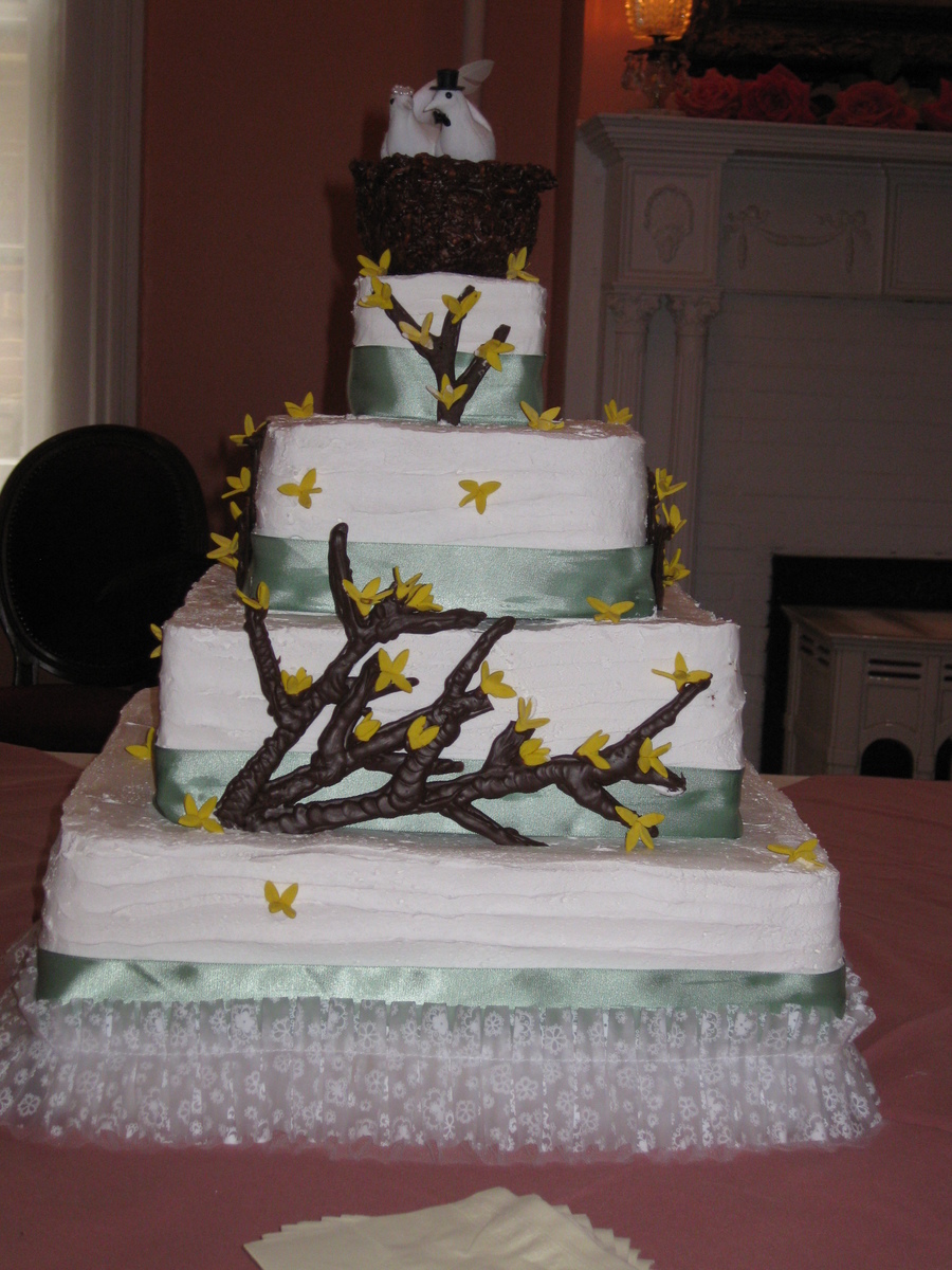 Forsythia/spring Wedding Cake - CakeCentral.com