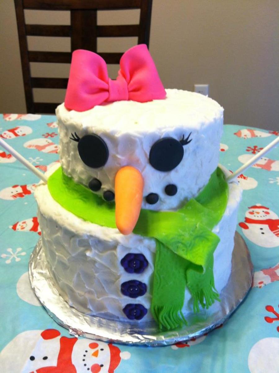 Snowgirl Snowman Winter - CakeCentral.com