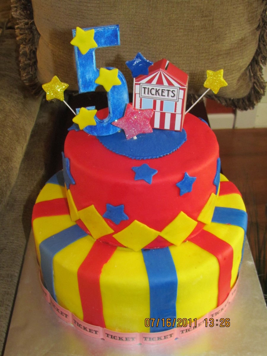 Circus Themed Cake - CakeCentral.com