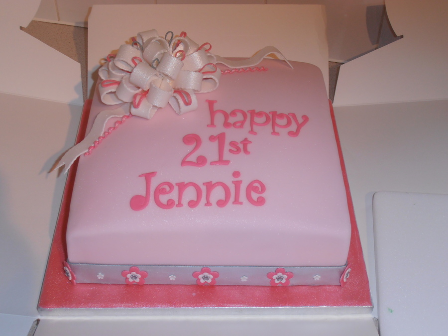 Girly 21St Loop Bow Cake - CakeCentral.com