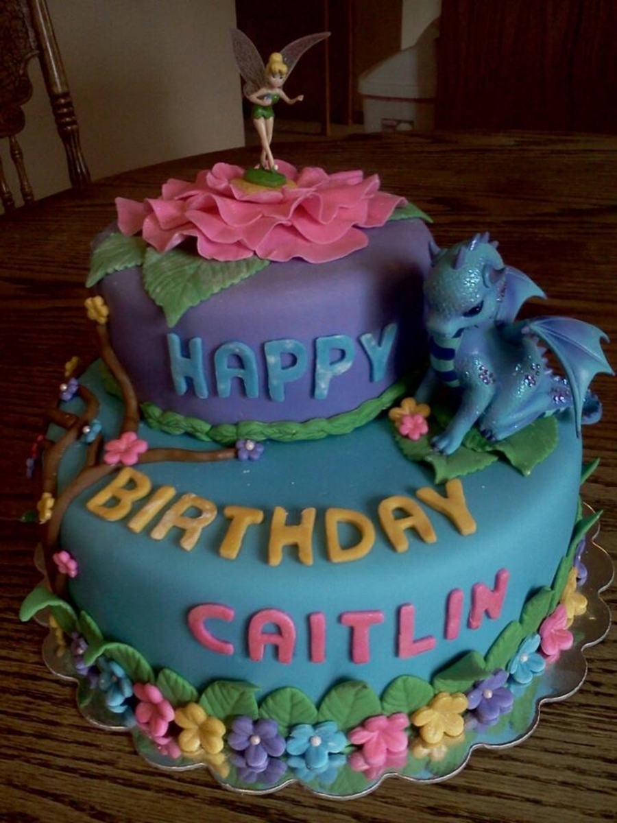 Tinkerbell & Dragon Cake - CakeCentral.com