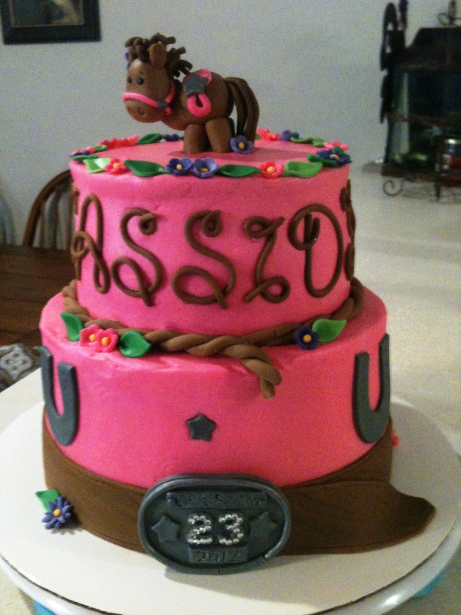 23Rd Birthday Cake For A Barrel Racer - CakeCentral.com