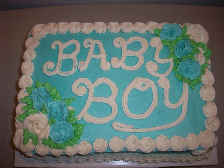 Lemon Blueberry Baby Boy Cake - CakeCentral.com