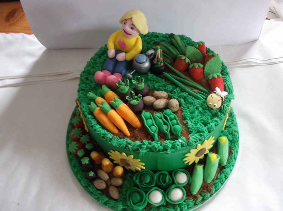 Vegatable Patch Cake - CakeCentral.com