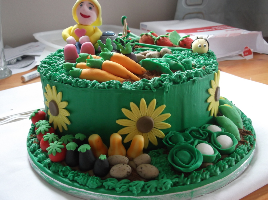 Vegatable Patch Cake - CakeCentral.com