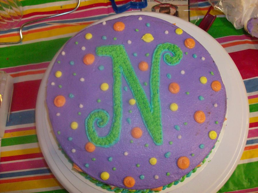 N Monogram Cake - CakeCentral.com