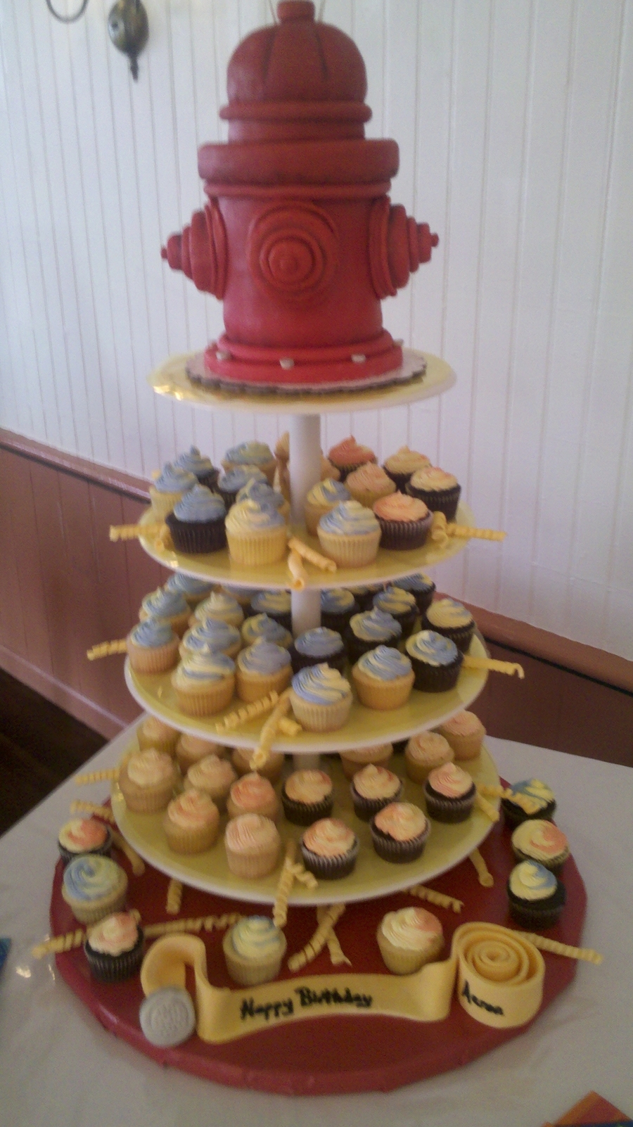 Fire Hydrant Cake & Cupcakes - CakeCentral.com