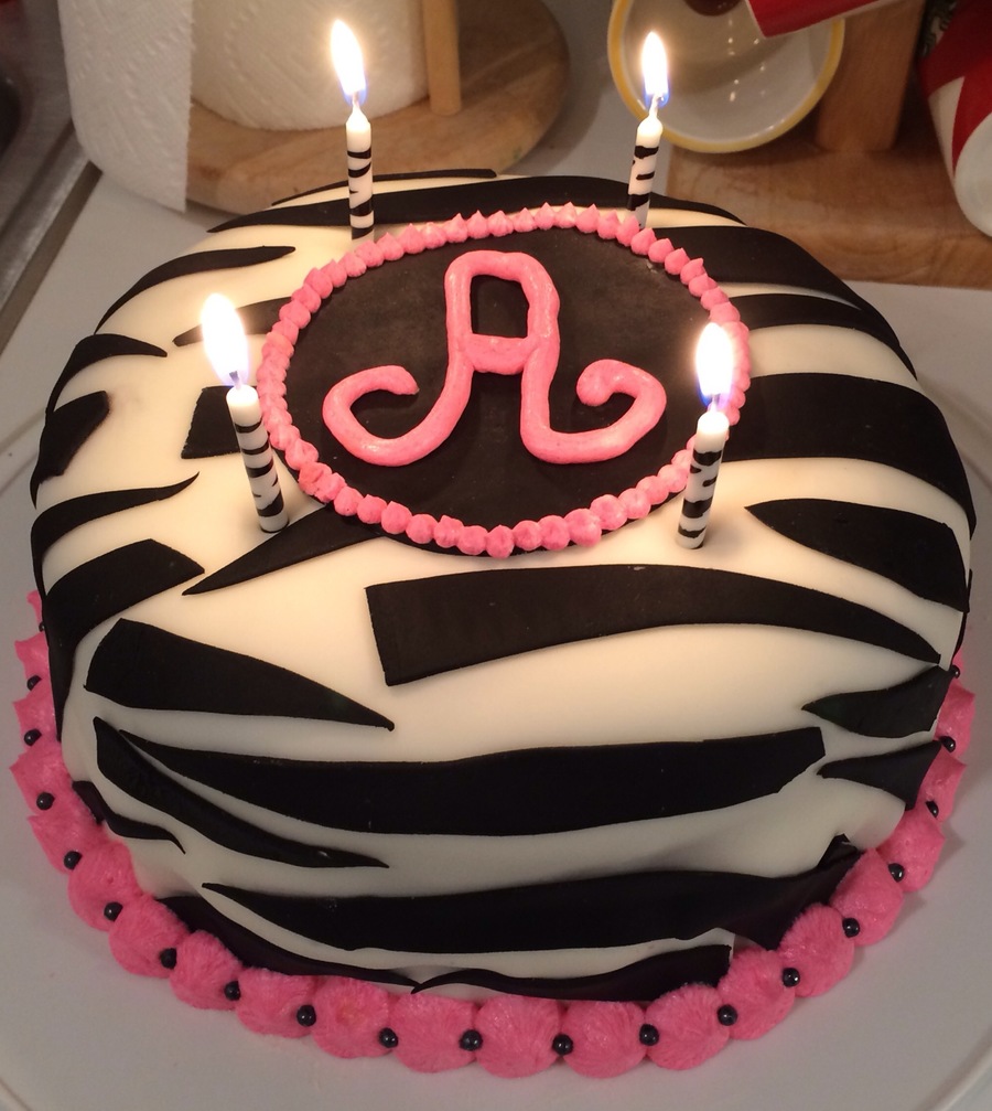 Zebra Birthday Cake - CakeCentral.com