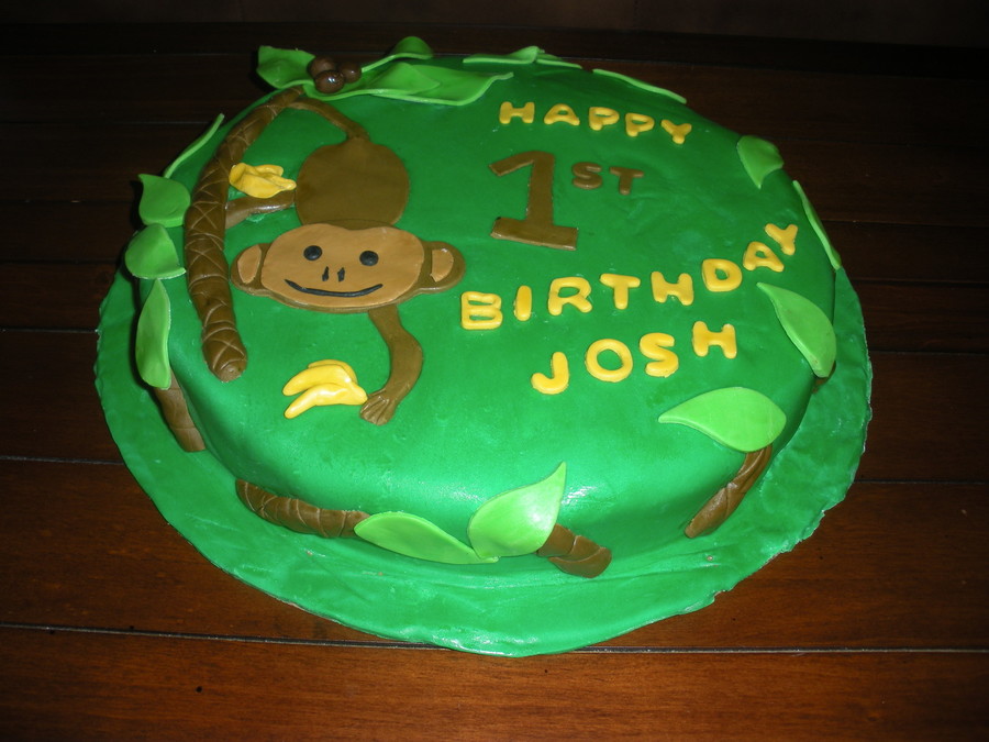 First Birthday Monkey Cake - CakeCentral.com