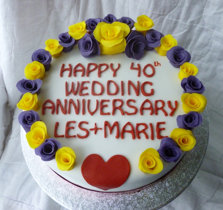 Ruby Wedding Anniversary Cake - CakeCentral.com