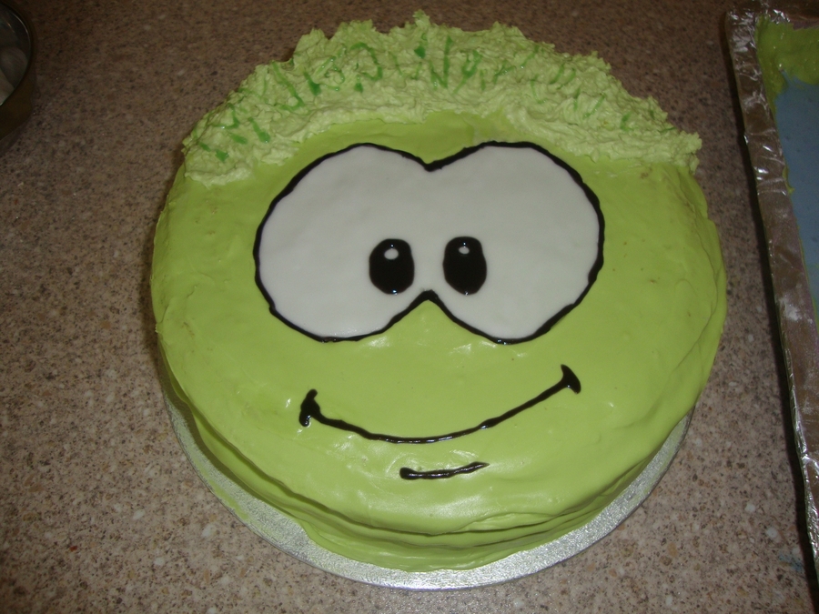 Green Puffle Cake - CakeCentral.com