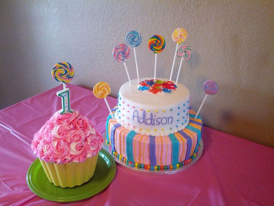 First Birthday Cake For Addison - CakeCentral.com