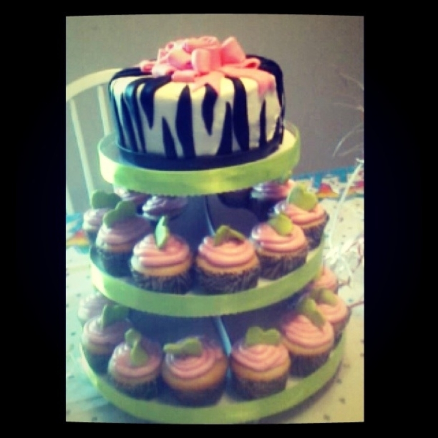 Zebra Cupcake Cake - CakeCentral.com