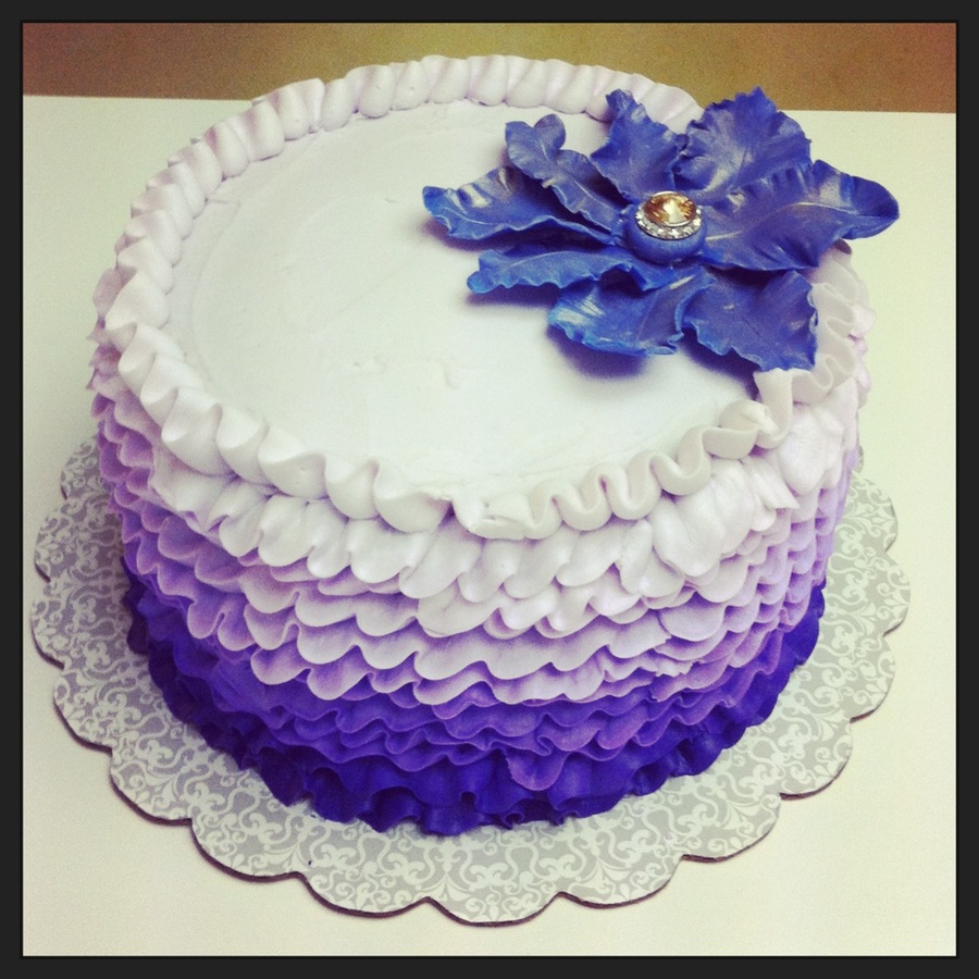 Purple Ombre Ruffle Cake - CakeCentral.com