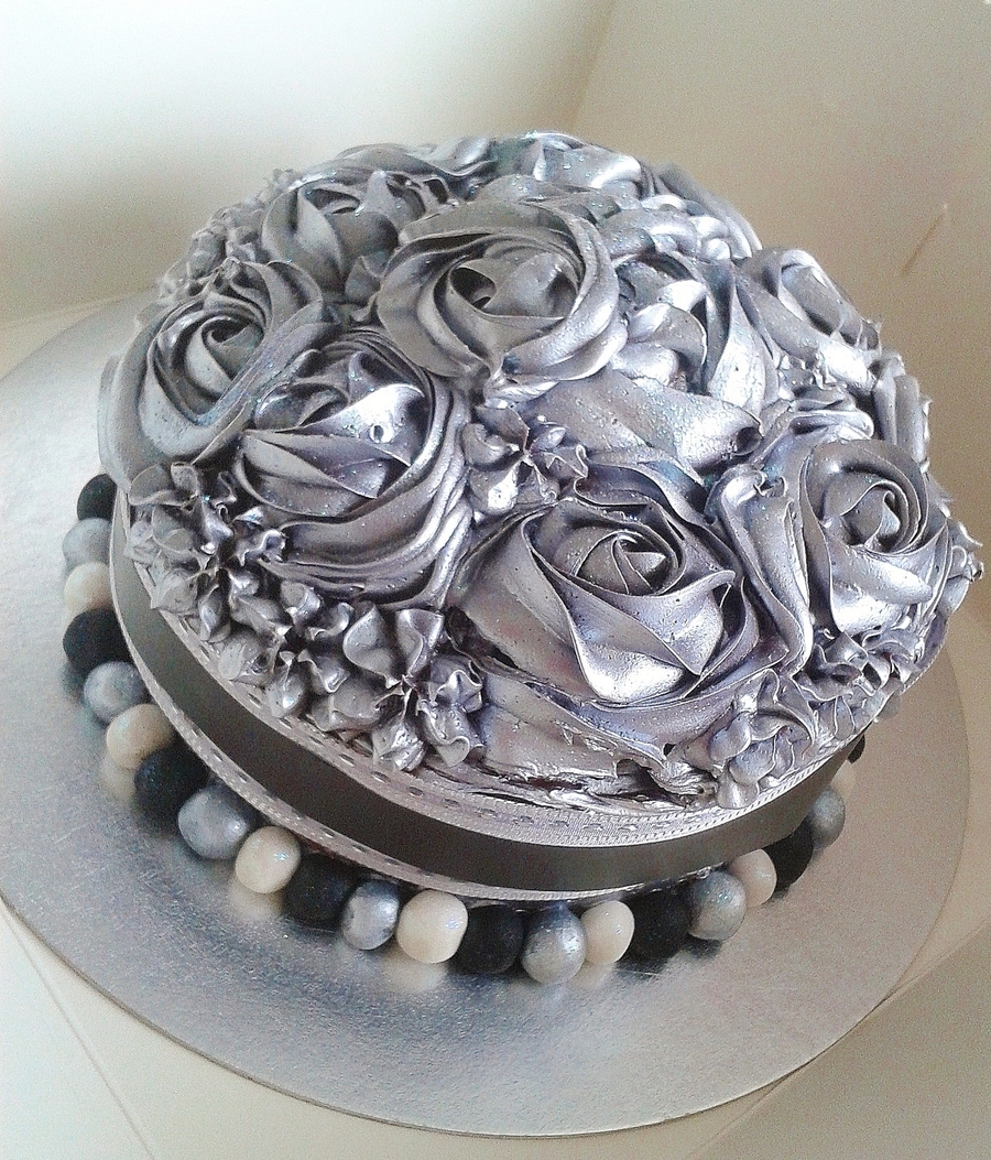 Silver Rose Cake - CakeCentral.com