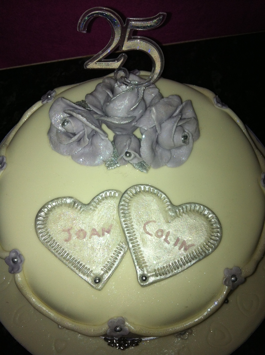 25Th Anniversary Cake - CakeCentral.com