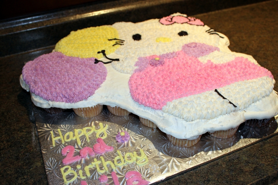 Hello Kitty Cupcake Cake - CakeCentral.com