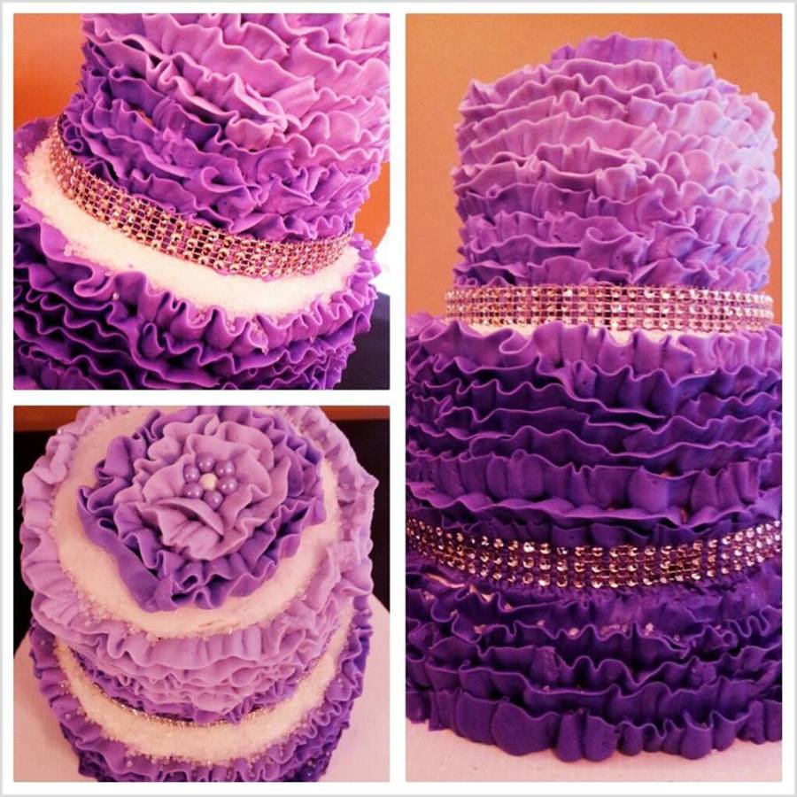 Purple Ombre Ruffles In Buttercream - CakeCentral.com