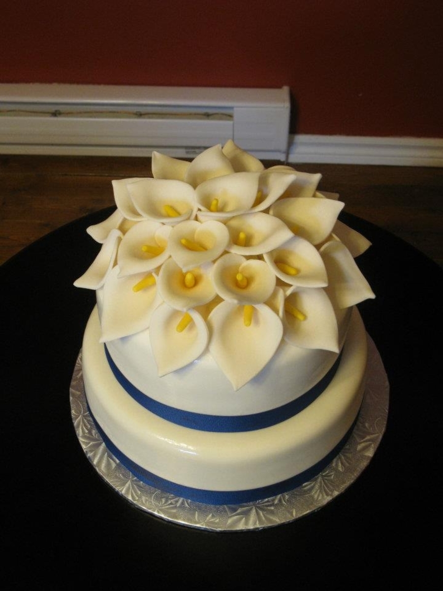 Calla Lily Wedding Cake - CakeCentral.com
