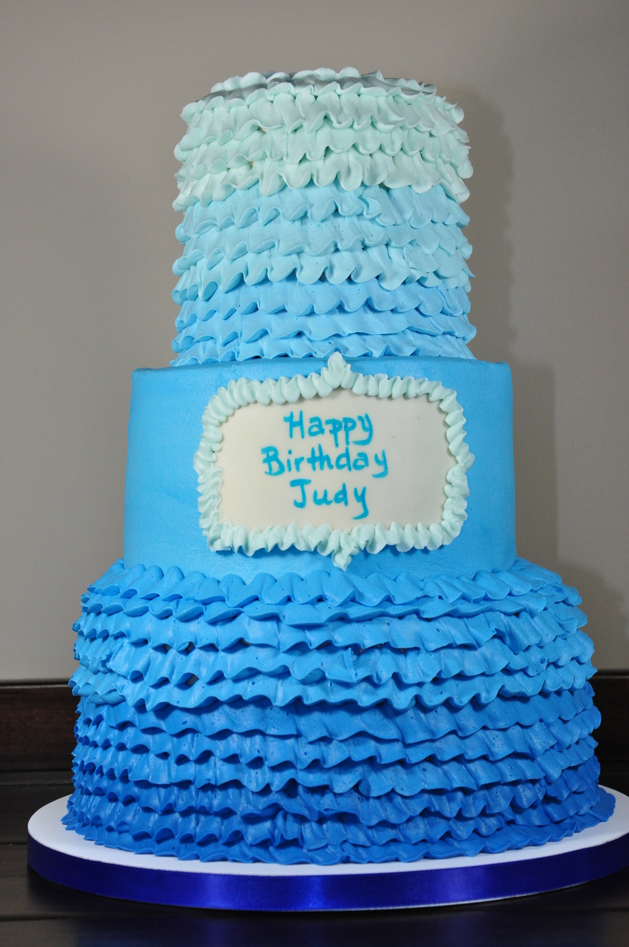 Blue Ombre For 80Th Birthday Party - CakeCentral.com
