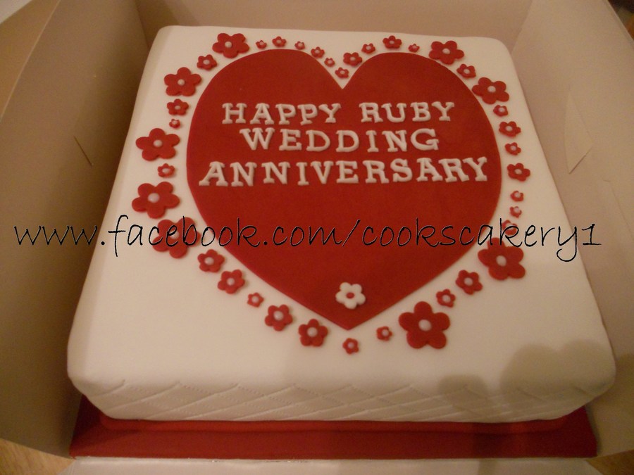 Ruby Wedding Anniversary - CakeCentral.com