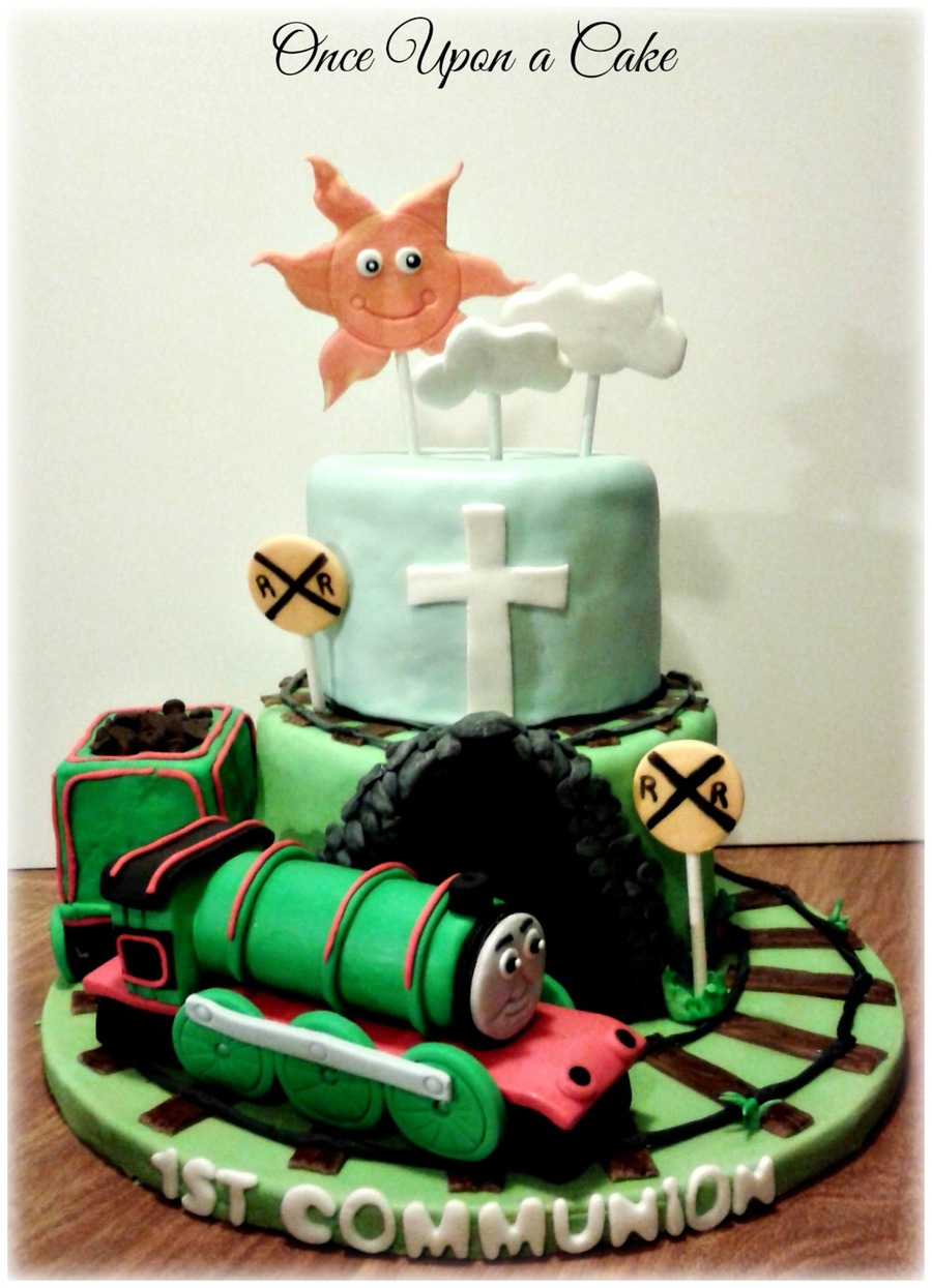 Henry Train First Communion Cake! - CakeCentral.com