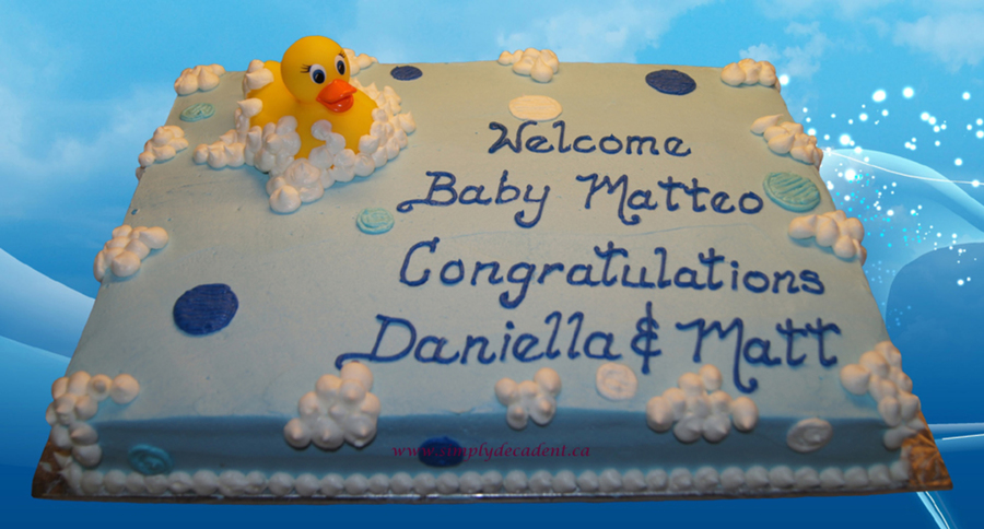 Buttercream Baby Shower Cake With Rubber Ducky Amp Bubbles - CakeCentral.com
