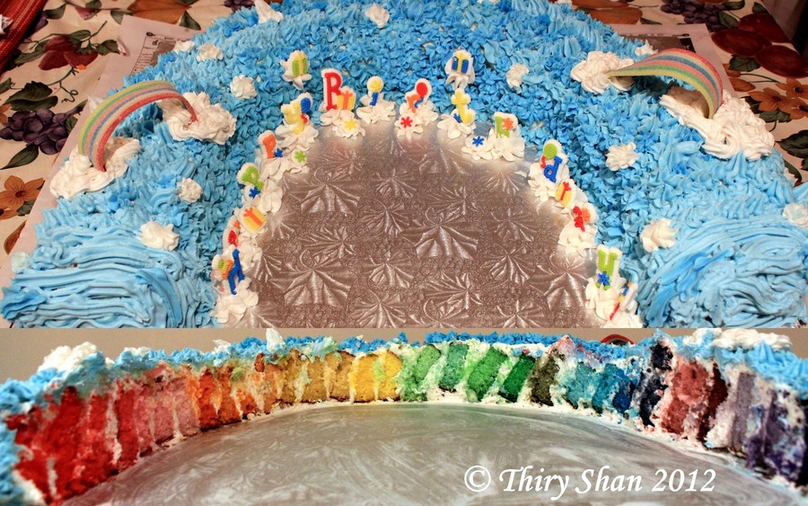 Rainbow Themed Cake 30 Color Variations For A 30Th Birthday - CakeCentral.com