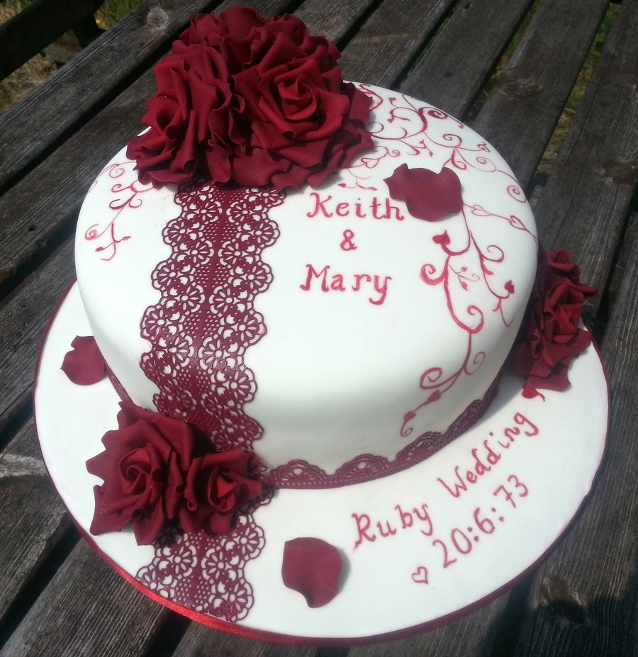 Ruby Wedding - CakeCentral.com