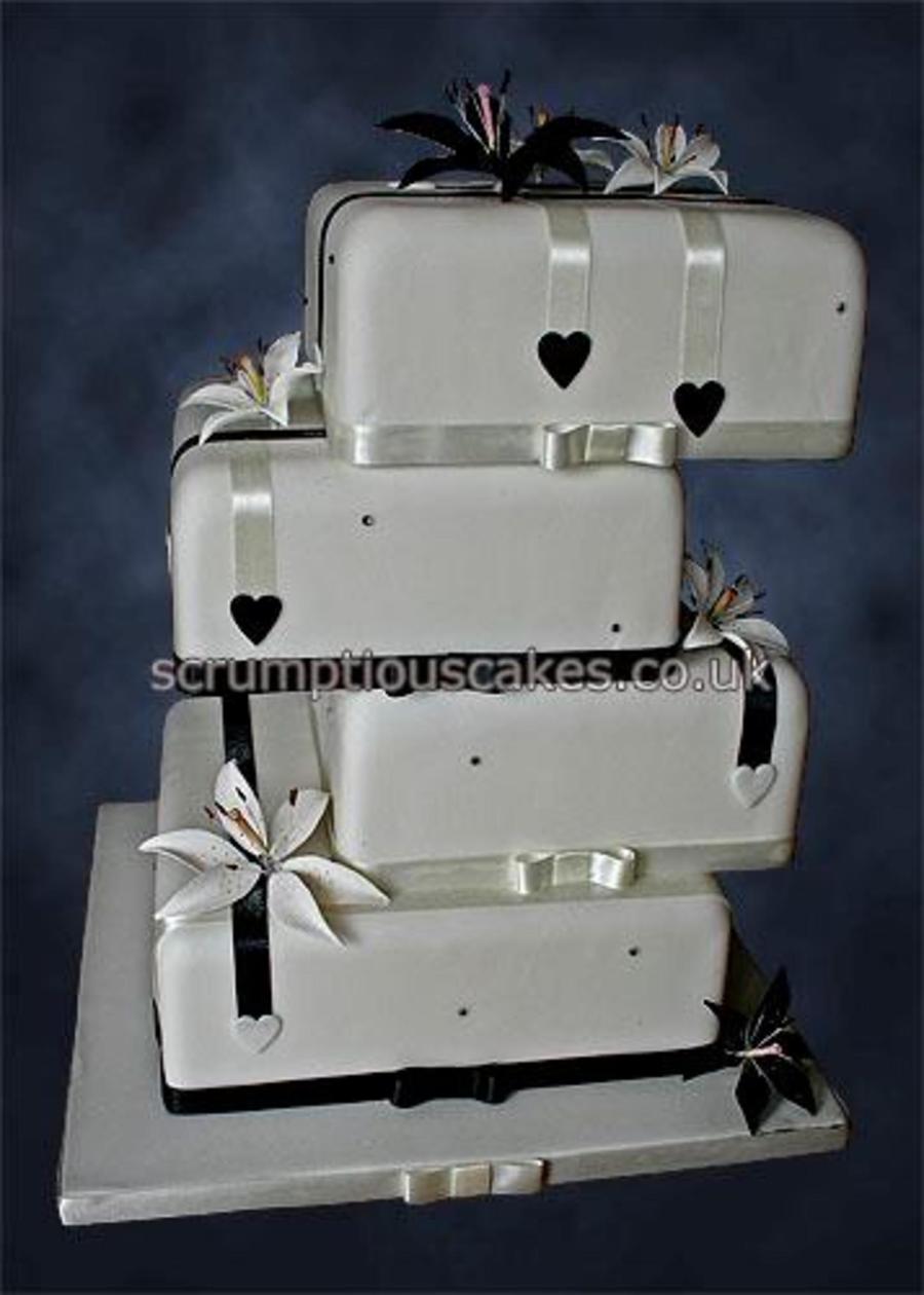 Offset Square Wedding Cake - CakeCentral.com