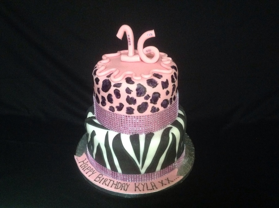 Leopard And Zebra Print Cake - CakeCentral.com