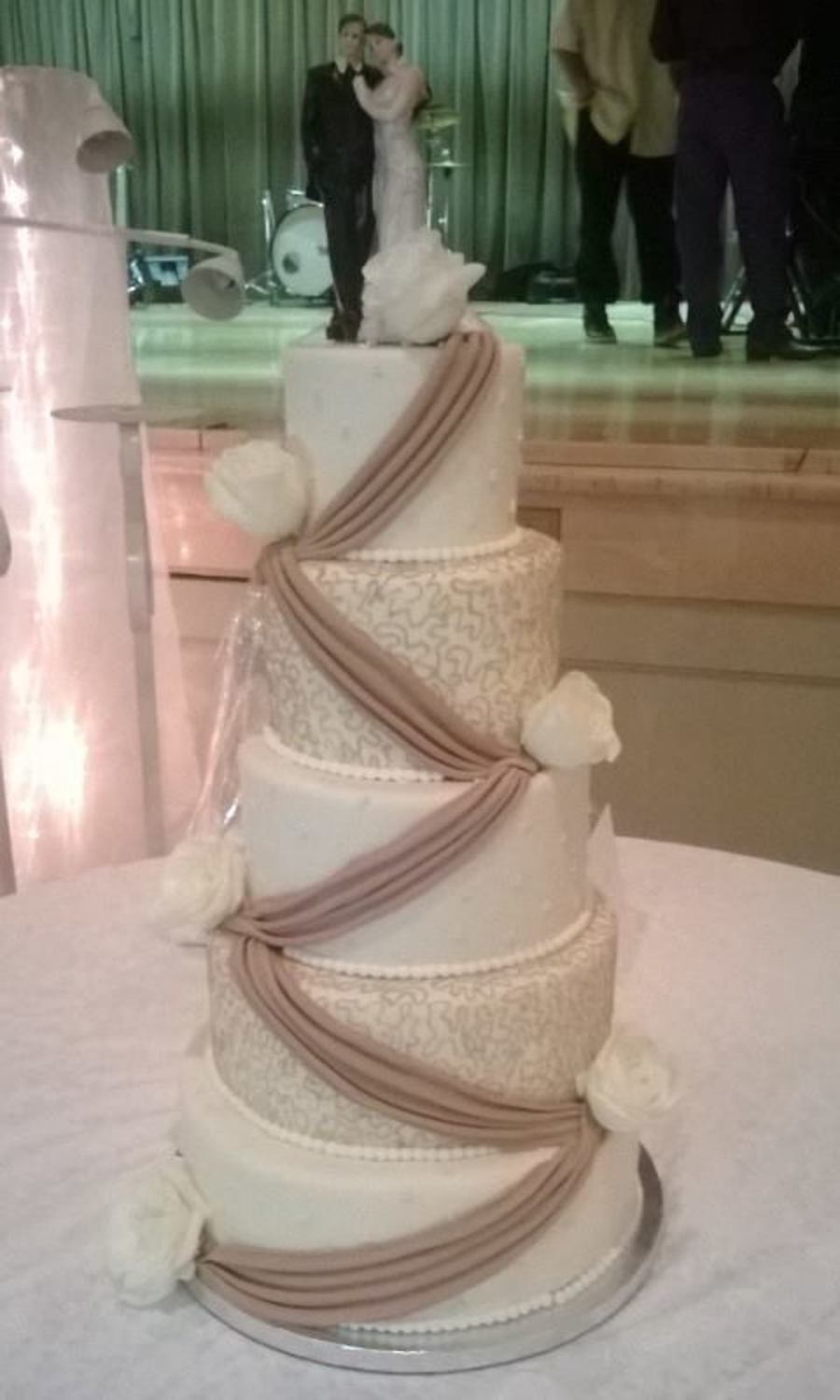 Drape Wedding Cake 5 Tier - CakeCentral.com