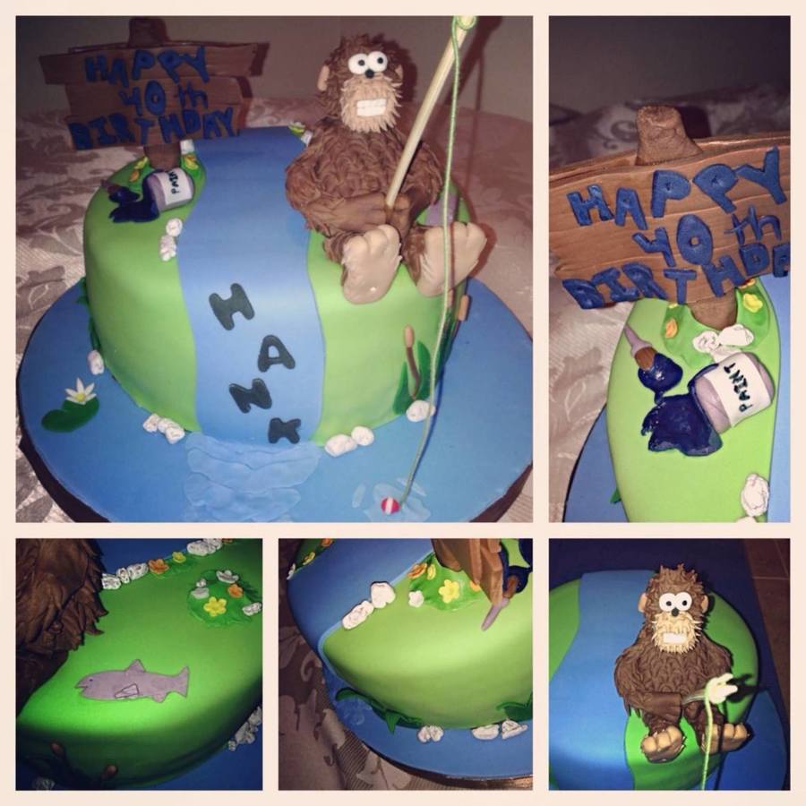This Client Requested A Sasquatch Catching A Salmon For Her Husbands 