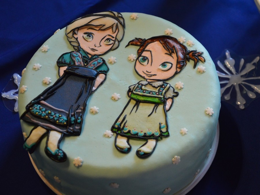 Little Elsa And Anna Cake - CakeCentral.com