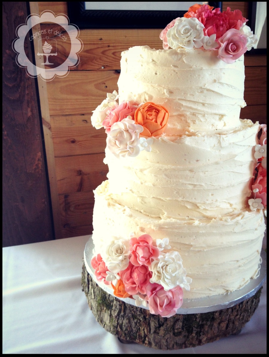 Rustic Chic Wedding Cake - CakeCentral.com