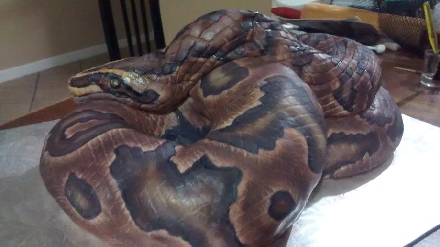 Finished Ball Python Cake - CakeCentral.com