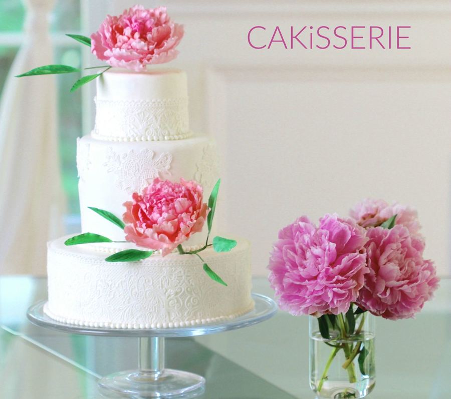 Peony Wedding Cake - CakeCentral.com