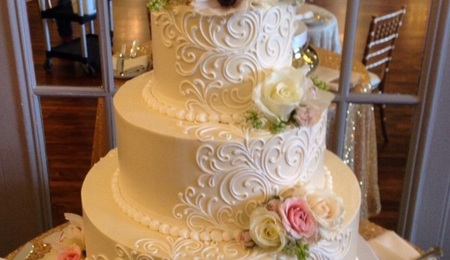 Buttercream Scrolling Wedding Cake - CakeCentral.com