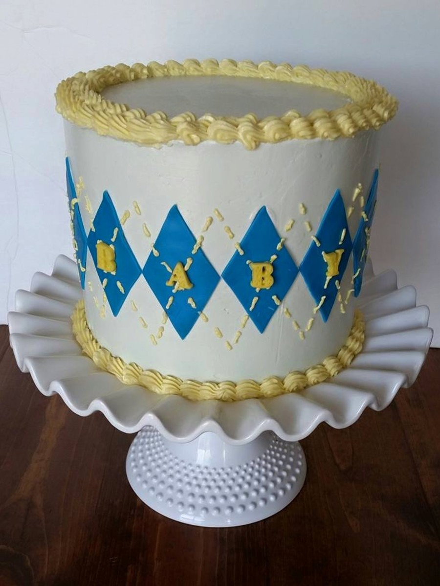 Argyle Baby Shower - CakeCentral.com