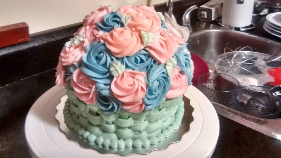 Rosette Bouquet Cake - CakeCentral.com