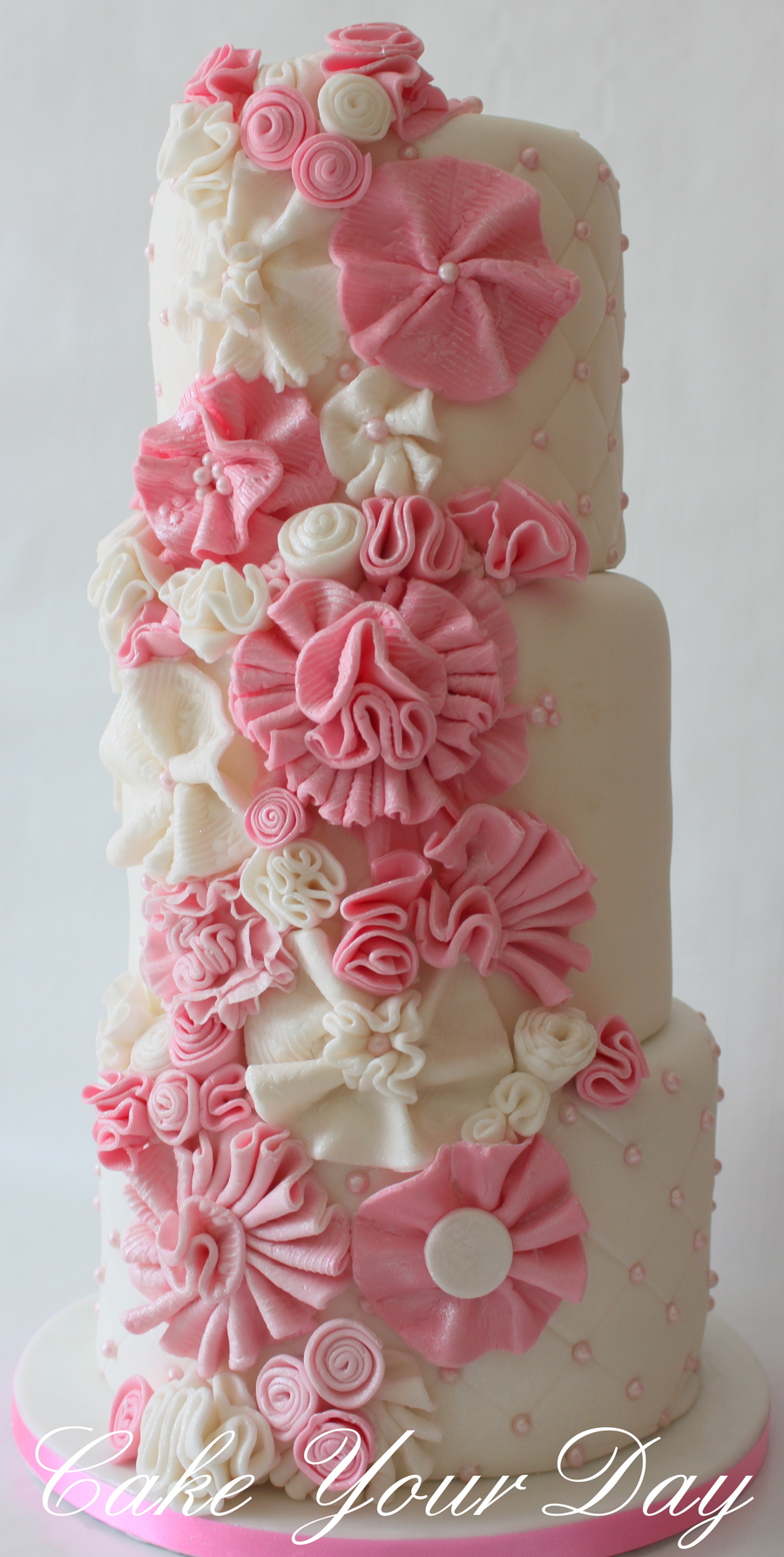 Pink Delight Wedding Cake - CakeCentral.com